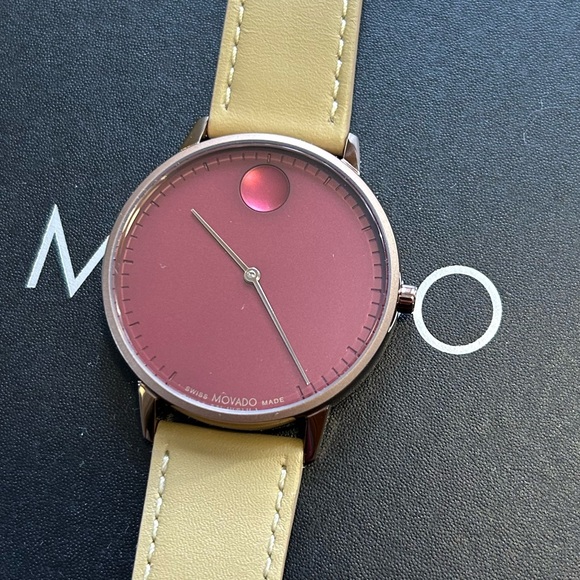 Movado | Accessories | Movado Face Watch With 4mm Burgundy Red Face ...